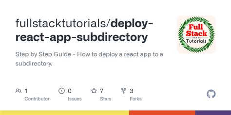 github fullstacktutorials deploy react app subdirectory step by step