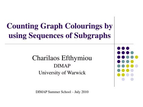 ppt counting graph colourings by using sequences of subgraphs