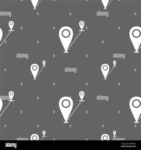 map pointer icon sign seamless pattern on a gray background vector