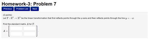 Solved 2 Points Let T R2→r2 Be The Linear Transformation