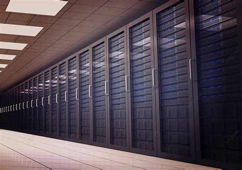 Digitally Generated Server Room With Towers Database Server Storage Photo Background And Picture