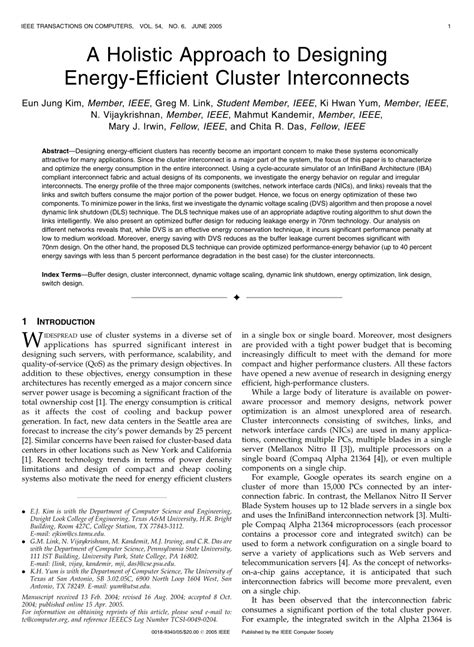 Pdf A Holistic Approach To Designing Energy Efficient Cluster