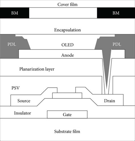 Typical Cross Sectional View Of An Oled Panel Download Scientific Diagram