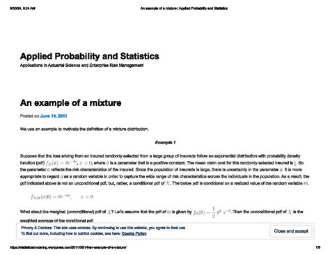 Mixture 1c 924 Am An Example Of A Mixture I Applied Probability And