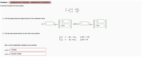 Solved Problem 1 Answers Only Checked Answers Not