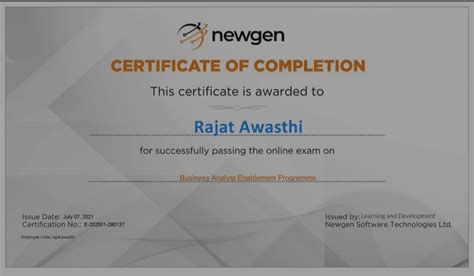 I Am Thrilled To Announce That I Have Successfully Completed And Acquired Certificate For Business