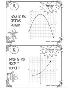 Domain And Range Using Interval Notation Bundle TPT