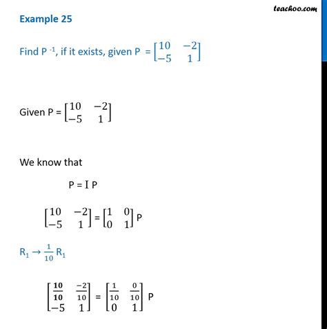 Question 3 Find P 1 Given P 10 2 5 1 Matrices