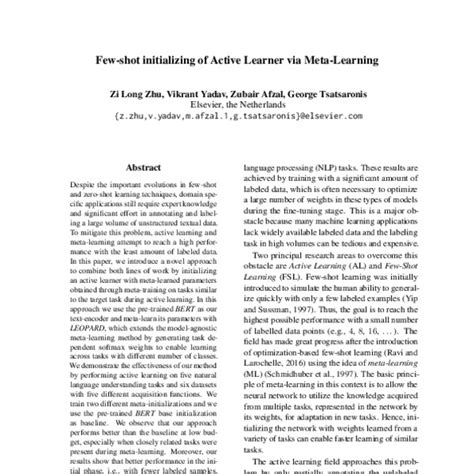 Few Shot Initializing Of Active Learner Via Meta Learning Acl Anthology