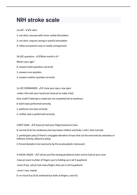 NIH Stroke Scale Questions With Answers All Answers Correct NIH Stroke Scale Stuvia US