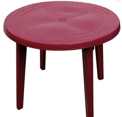 Стол круглый пластиковый D90 см вишневый (ID#82746492), цена: 897 ...
