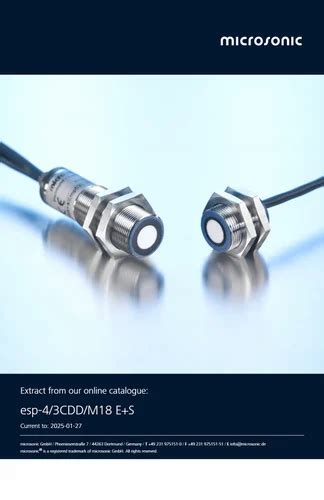 Microsonic Label And Splice Sensor Part No Esp 4 3cdd M18 E S Pnp At ₹ 39690 Piece In Ghaziabad