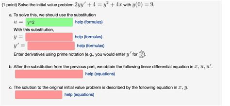 solved solve the initial value problem 2yy 4 y 2 4x
