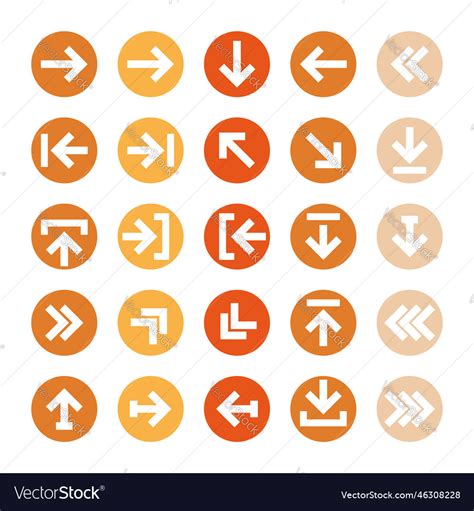 Arrow Icons Set Colorful Icons Set Royalty Free Vector Image