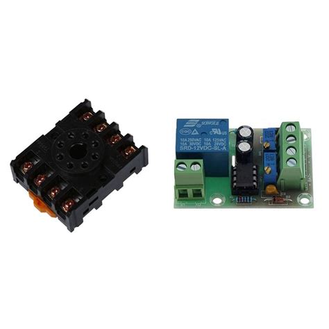 8 Round Pin 8 Pin Pf083a Relay Base Socket And Xh M601 12v Battery Smart Power Supply Control