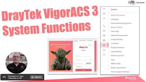 Free Draytek Webinar Draytek Vigoracs 3 System Functions I Lan Technology