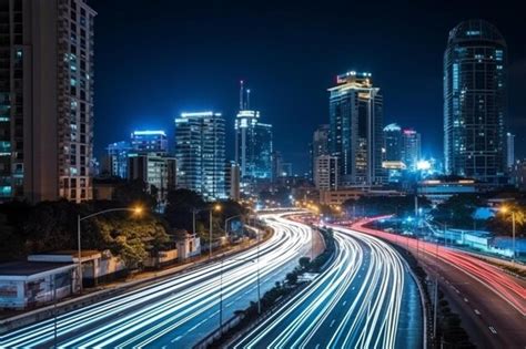 Premium Photo Urban Traffic Road With Cityscape
