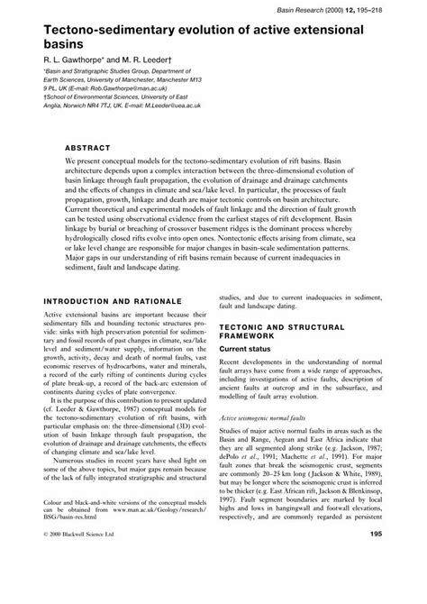 Pdf Tectono Sedimentary Evolution Of Active Extensional Basins Dokumen Tips