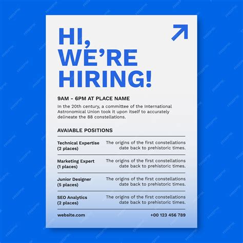 우리는 포스터 템플릿 디자인을 고용하고 있습니다 무료 벡터
