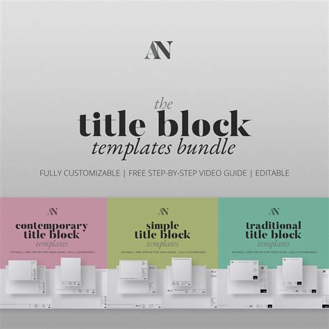 Title Block Templates Bundle For Interior Designers Etsy