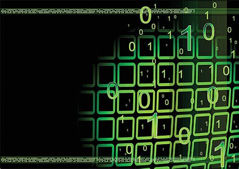 Vector Technology Background Green Abstract Matrix With Binary Code