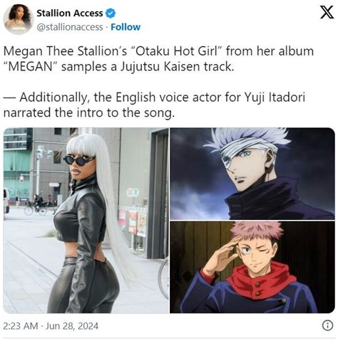 Megan Thee Stallions Otaku Hot Girl From Her Album MEGAN Samples A Jujutsu Kaisen Track