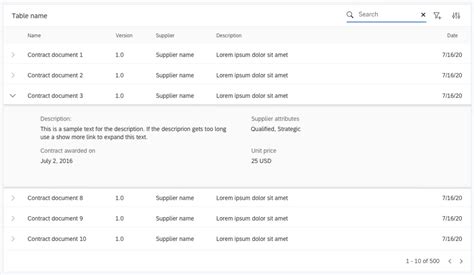 Design Recommended UI For Tabular Data Where Dataset Has Varying Properties User Experience