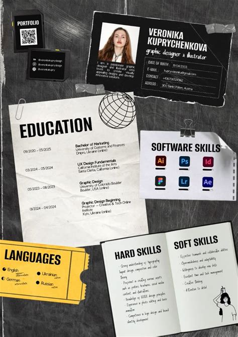Graphic Designer Resume Cv портфолио Графический дизайн резюме