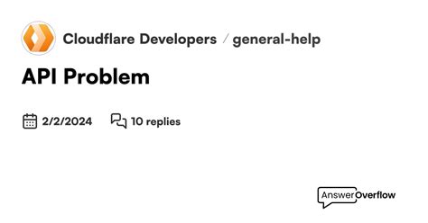 Api Problem Cloudflare Developers