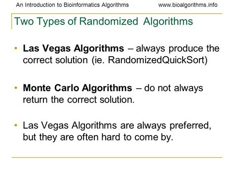 Introduction To Bioinformatics Algorithms Randomized Algorithms And