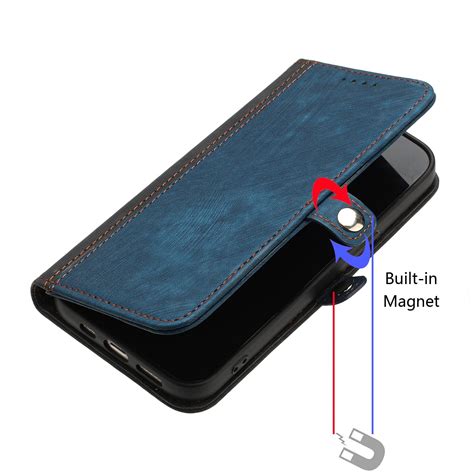 For Xiaomi Redmi Note Pro G Side Buckle Double Fold Hand Strap Leather Phone Case Royal