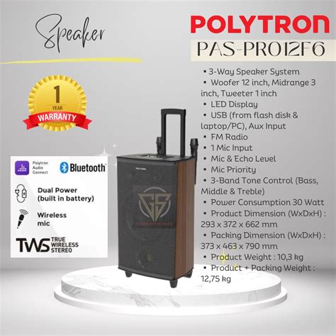 Jual Speaker Trolley Polytron Pas Pro 12f6 12 Inch Shopee Indonesia