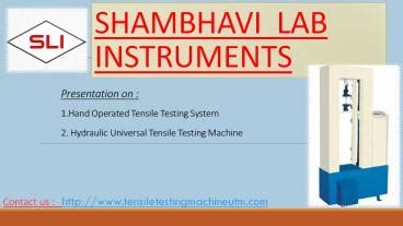 Hand Operated Tensile Testing System Hydraulic Universal Tensile Testing Machine Presentation