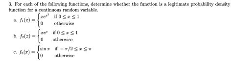 Solved 3 For Each Of The Following Functions Determine