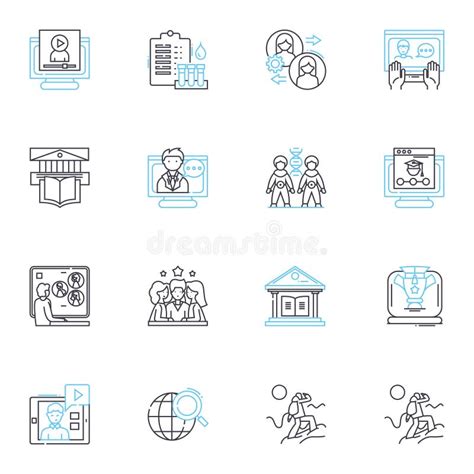 Quality Management Linear Icons Set Efficiency Reliability Consistency Accuracy Performance