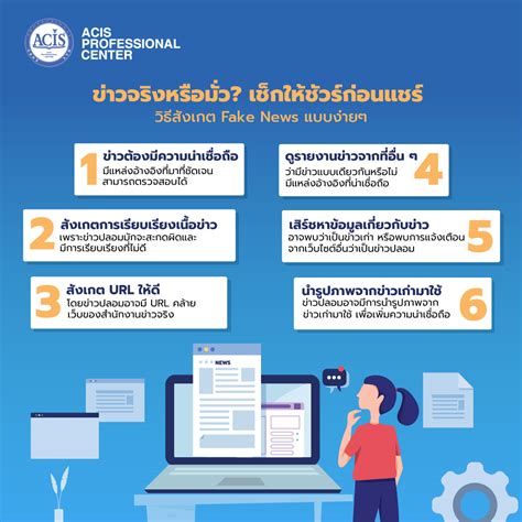 ข่าวจริงหรือมั่ว เช็กให้ชัวร์ก่อนแชร์ วิธีสังเกต Fake News แบบง่ายๆ Acis Professional Center