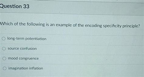 Solved Question 33 Which Of The Following Is An Example Of