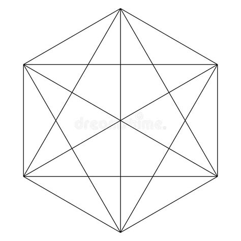 Geometric Polygone Element With Angles Drawn Intersected Lines Star