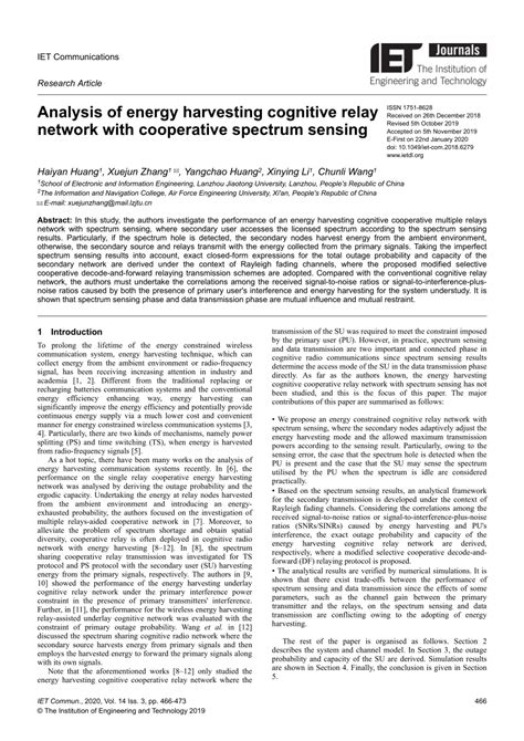 Analysis Of Energy Harvesting Cognitive Relay Network With Cooperative Spectrum Sensing