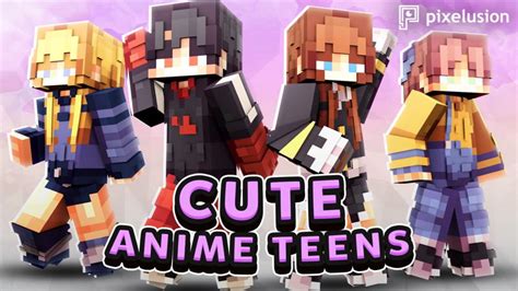Cute Anime Teens By Pixelusion Minecraft Skin Pack Minecraft