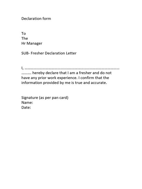 Declaration Form Pdf