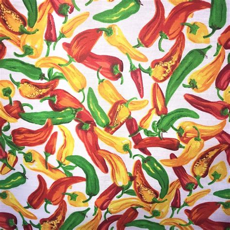 Chili Pepper Fabric Etsy
