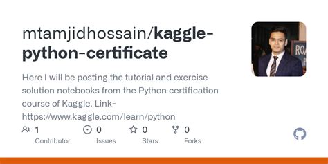 Github Mtamjidhossain Kaggle Python Certificate Here I Will Be