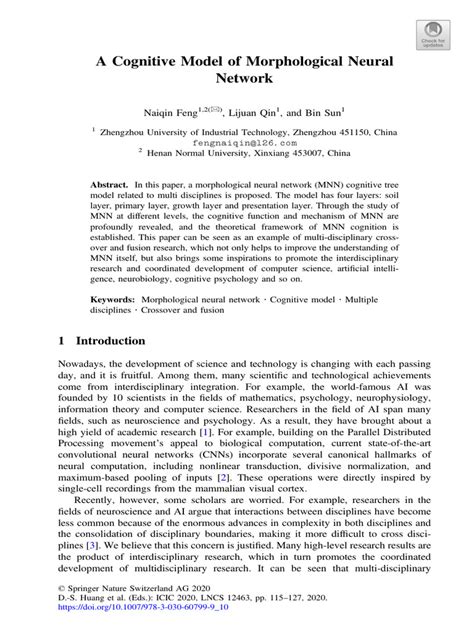 A Cognitive Model Of Morphological Neural Network Pdf Inhibitory Postsynaptic Potential