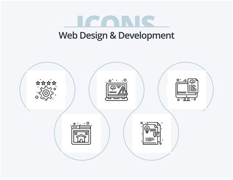 Web Design And Development Line Icon Pack 5 Icon Design Document Web