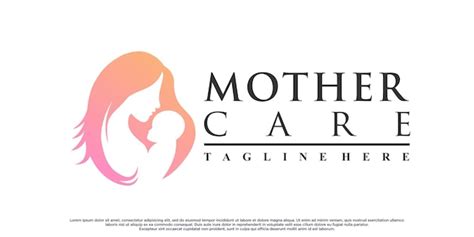 창의적인 개념 아이콘 엄마와 아기 로고 디자인 Premium 벡터 프리미엄 벡터