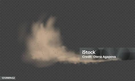 먼지 구름 모래 폭풍 투명 한 배경에 분말 스프레이 황사와 모래 구름과 사막 바람 현실적인 벡터 그림 모래에 대한 스톡 벡터 아트 및 기타 이미지 Istock
