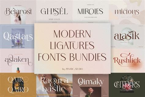 modern ligatures fonts bundles