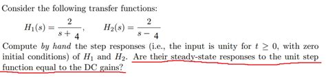 Solved Consider The Following Transfer Functions Chegg