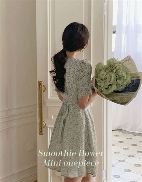 스무디 플라워 미니원피스 에이블리